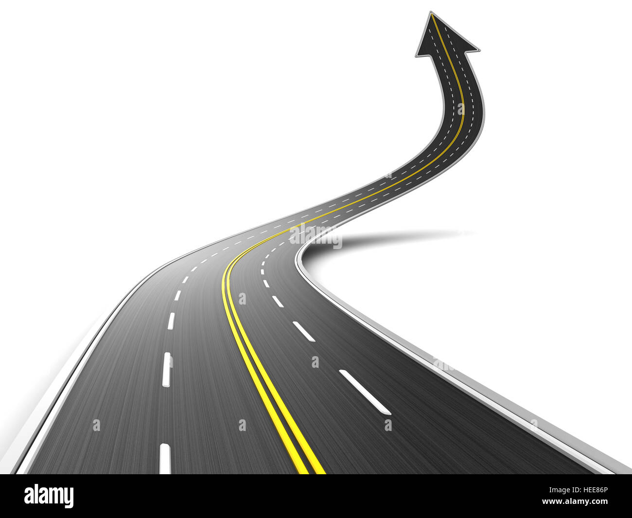 3d illustration asphalt road arrow Banque de photographies et d’images ...