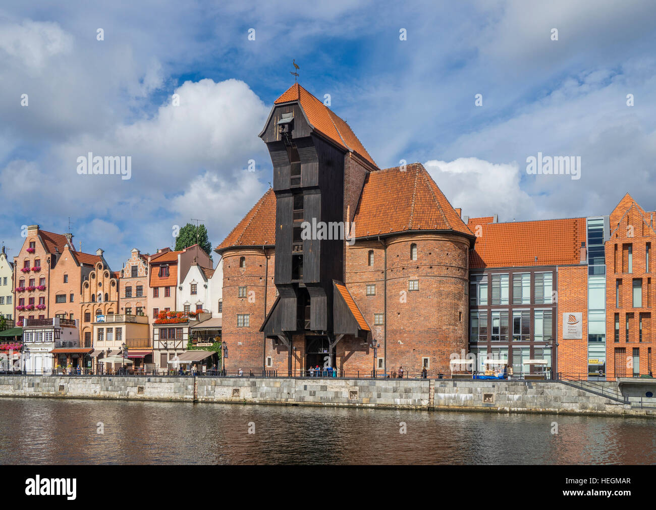 La Pologne, la Poméranie, Gdansk (Dantzig), vue de la rivière Mottlau ...
