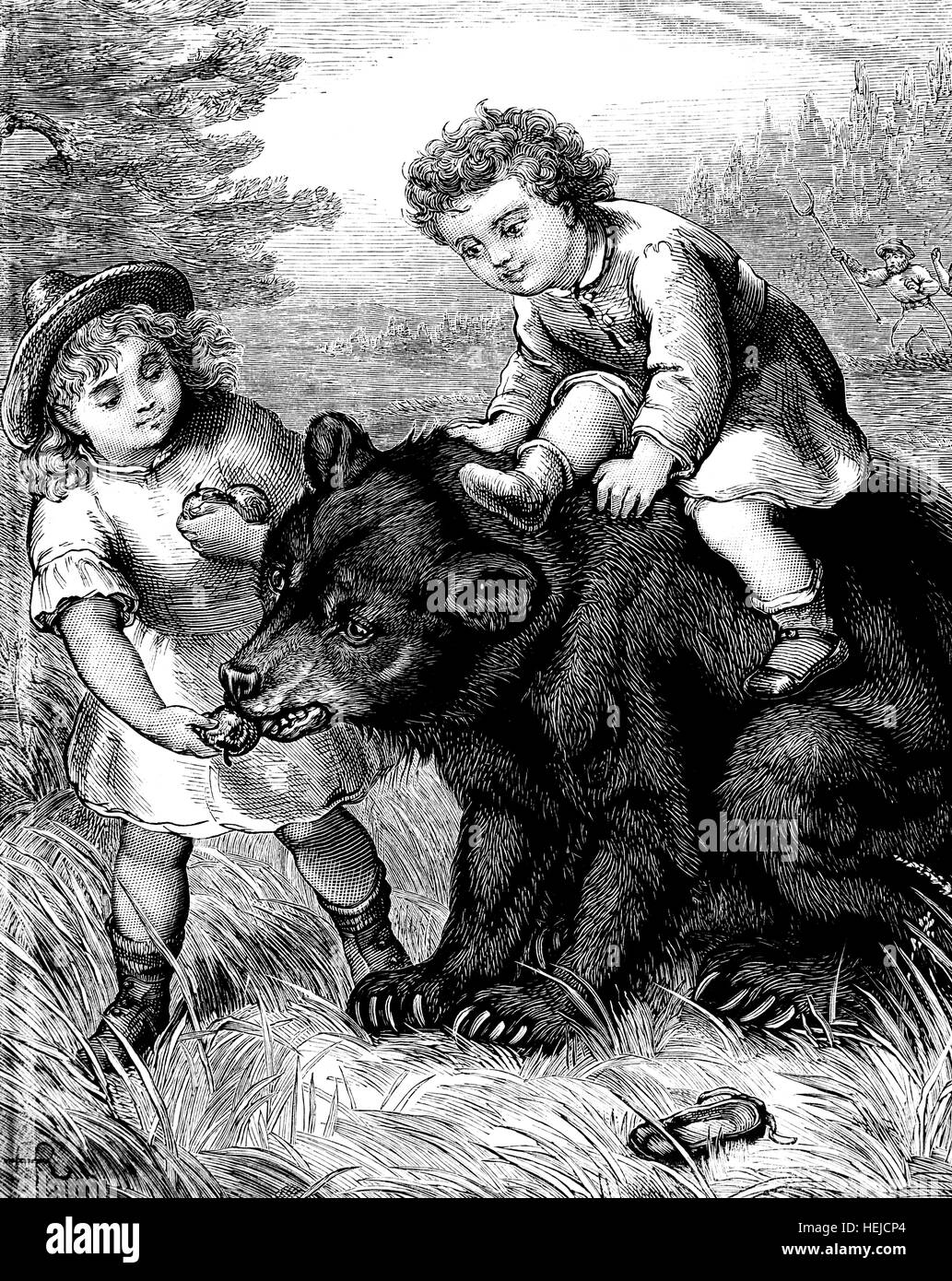 Circonscription de l'enfant à l'arrière de l'ours noir d'être nourris d ... Circonscription de l'enfant à l'arrière de l'ours noir d'être nourris d ...