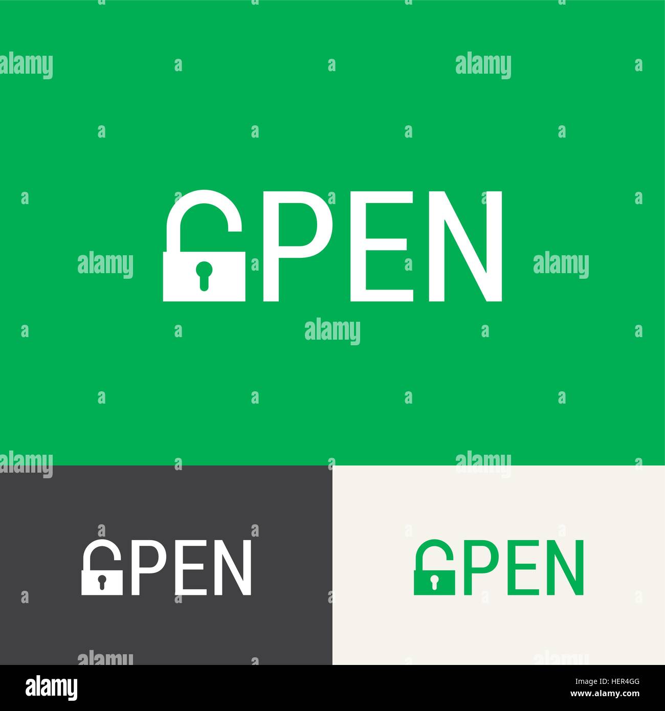 Logo titre ouvert avec cadenas. Logo design vectoriel éditable Image ...