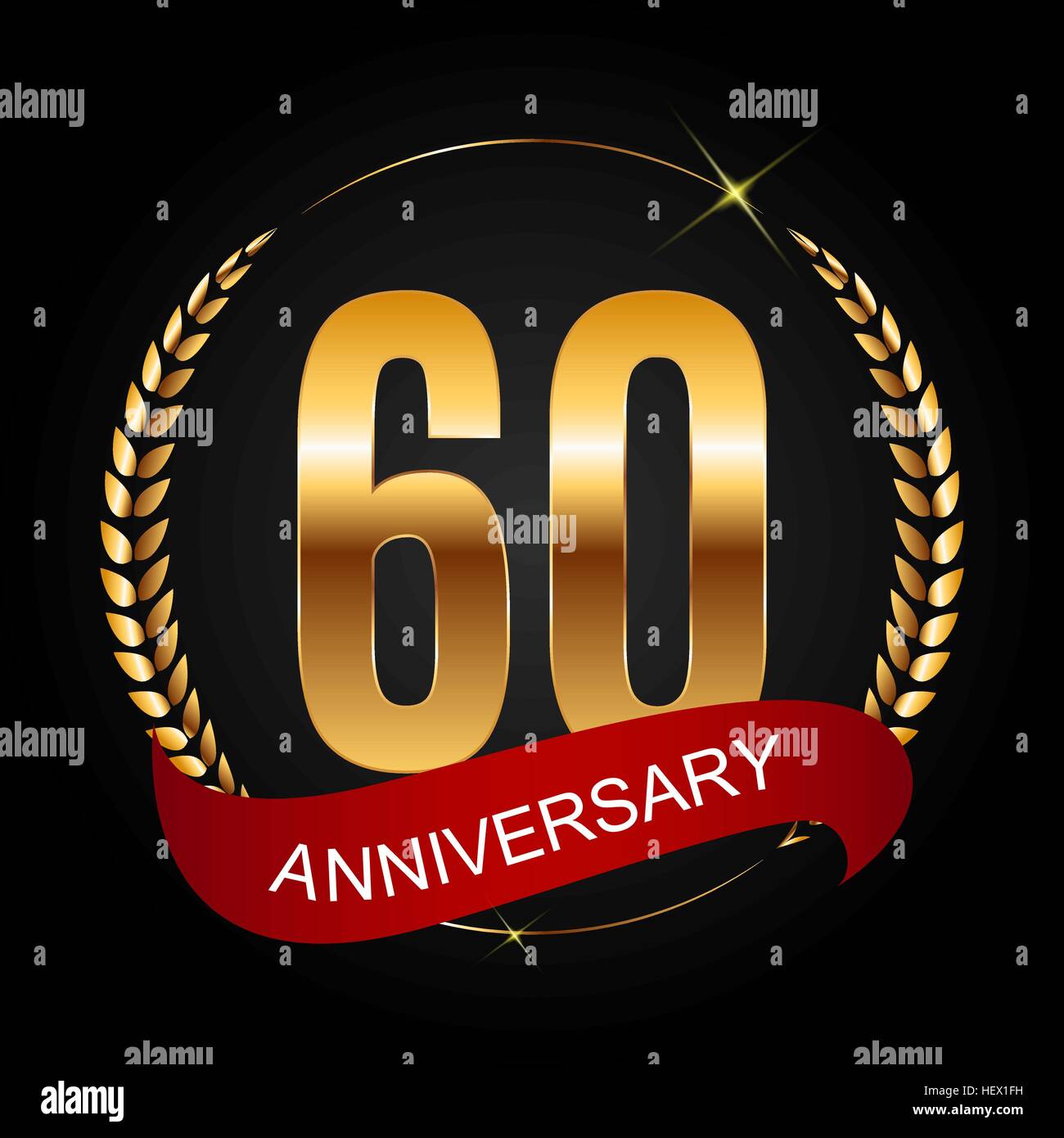 60 ans anniversaire Logo du modèle Vector Illustration Image ...