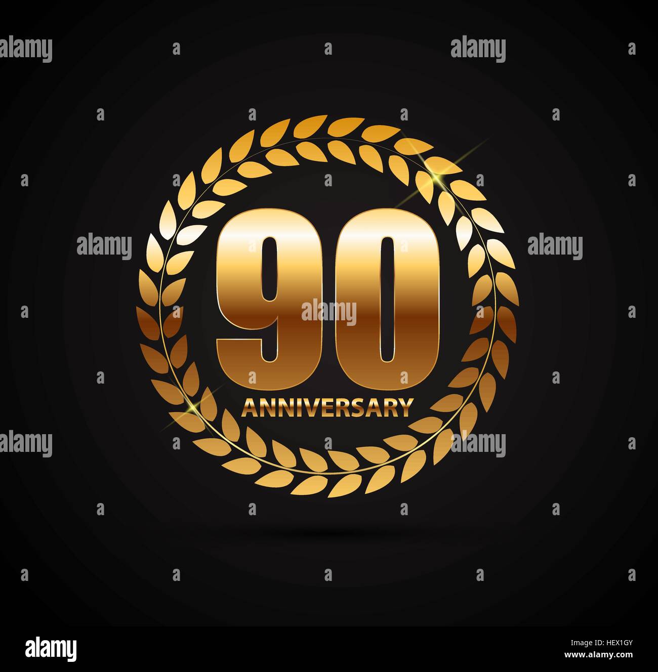 90 ans anniversaire Logo du modèle Vector Illustration Image ...