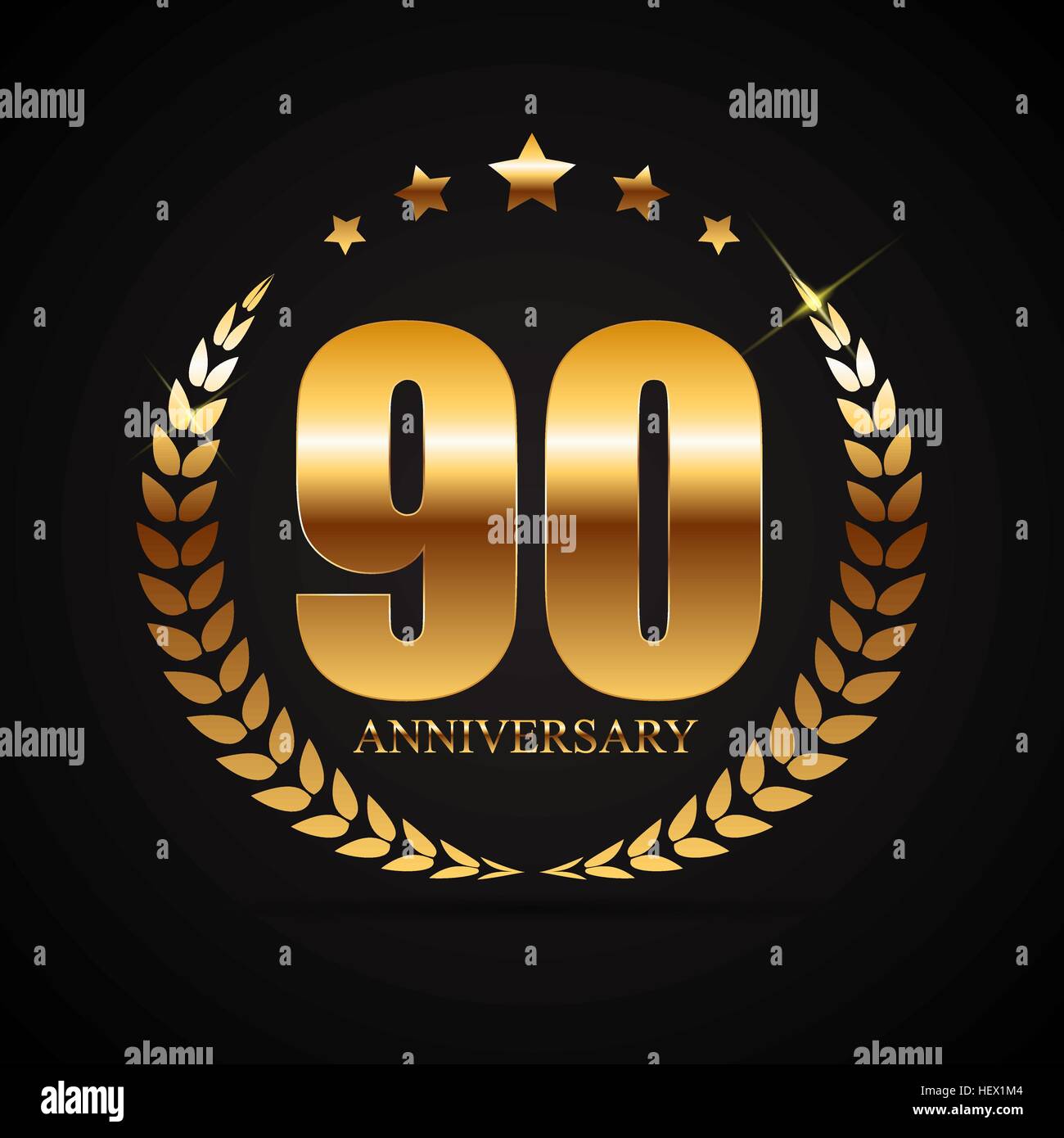 90 ans anniversaire Logo du modèle Vector Illustration Image ...