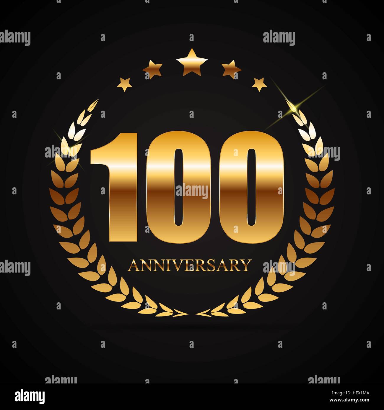 Logo modèle anniversaire 100 ans Vector Illustration Image Vectorielle ...