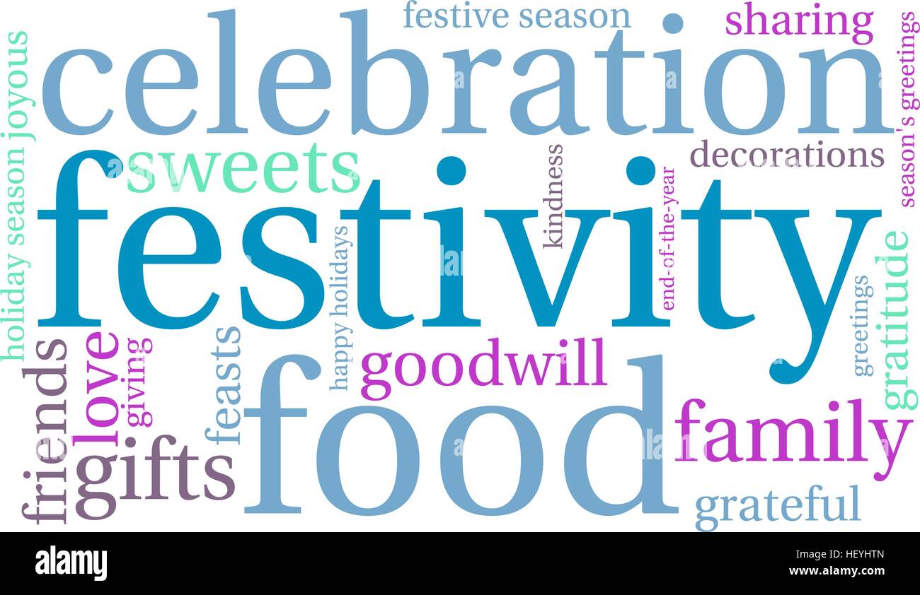 Festivité Nuage de mots sur un fond blanc Image Vectorielle Stock - Alamy