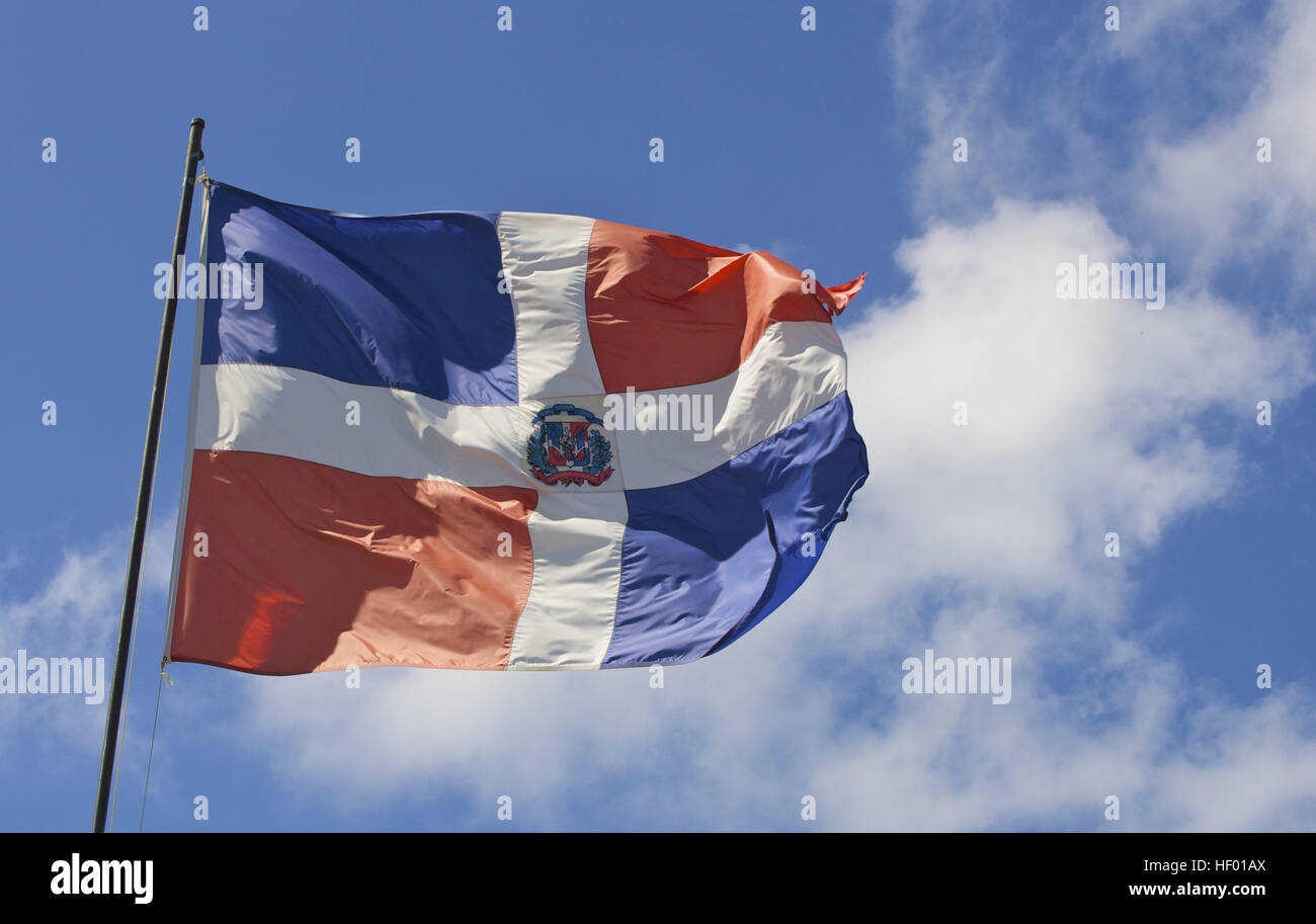 Drapeau national dominicain Banque de photographies et d’images à haute résolution - Alamy