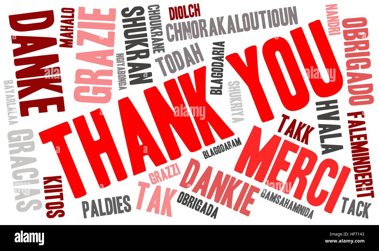 Merci Nuage de mots sur un fond blanc Image Vectorielle Stock - Alamy