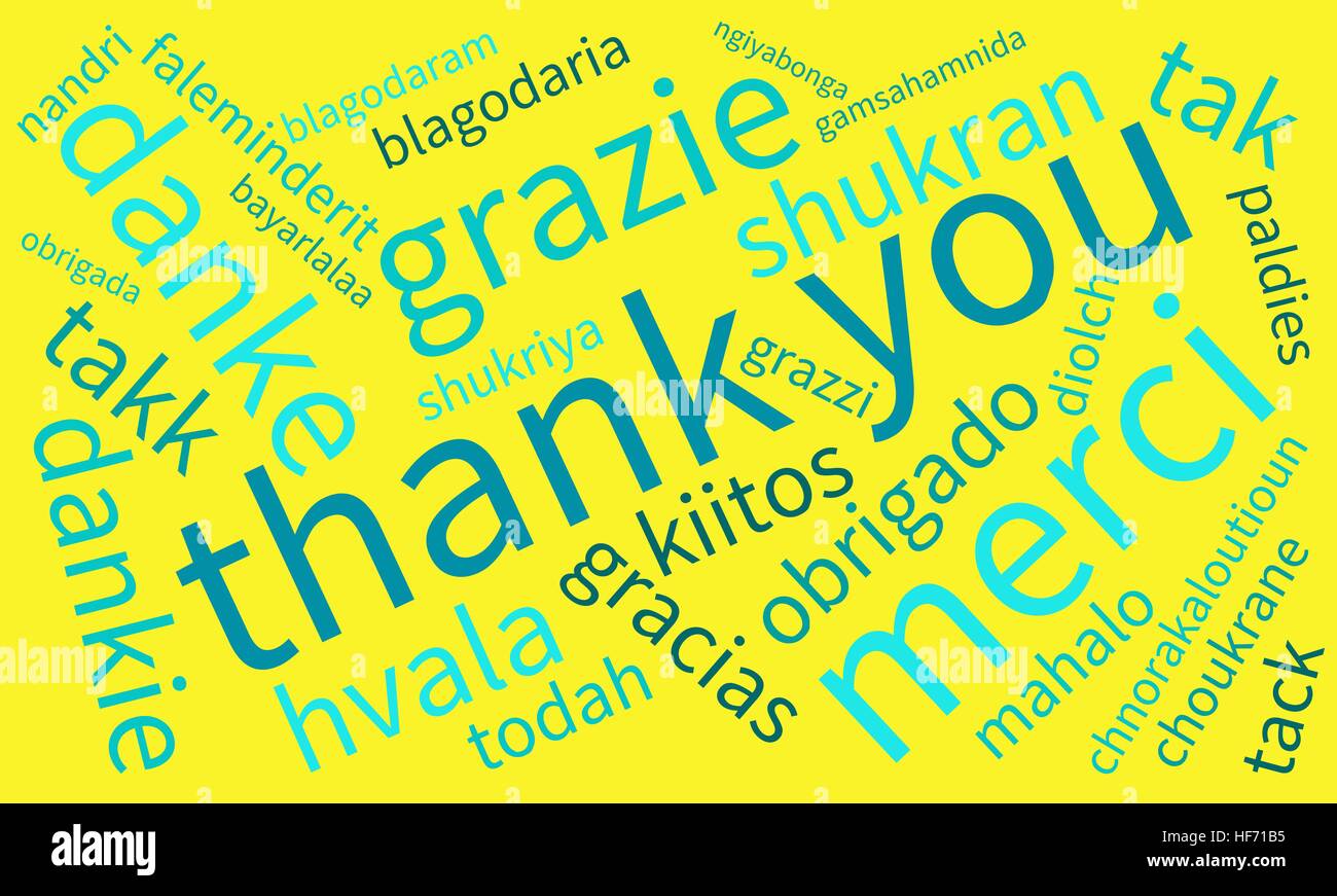 Merci Nuage de mots sur un fond blanc Image Vectorielle Stock - Alamy