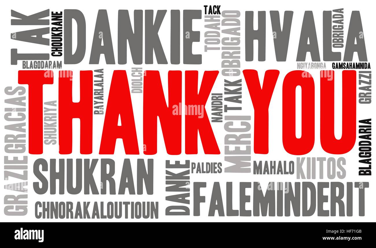 Merci Nuage de mots sur un fond blanc Image Vectorielle Stock - Alamy