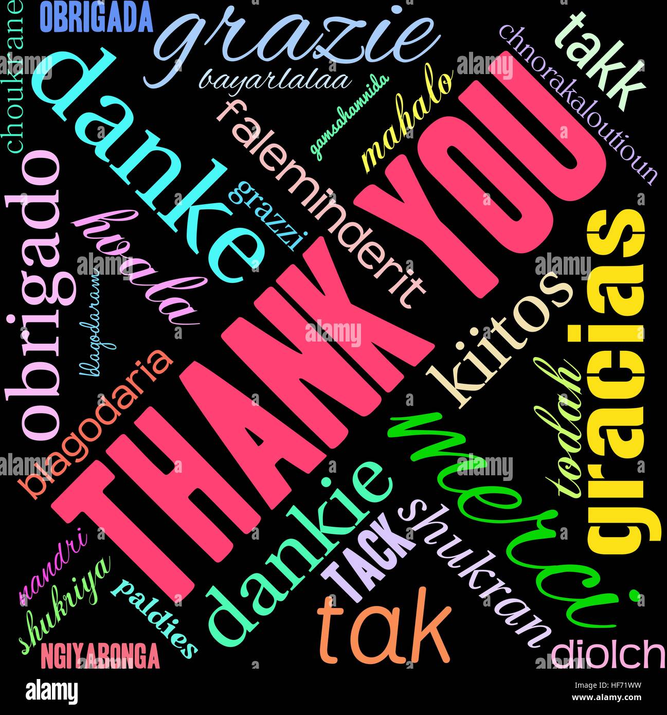Merci Nuage de mots sur un fond blanc Image Vectorielle Stock - Alamy