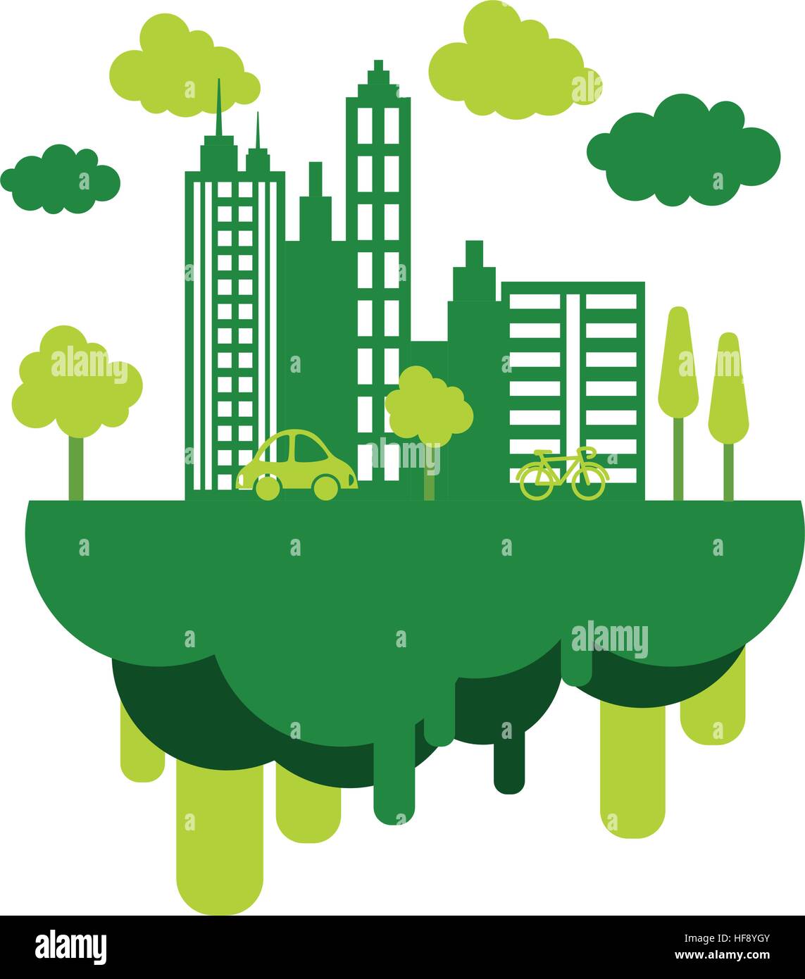 Eco green city icon vector illustration graphic design Image ...