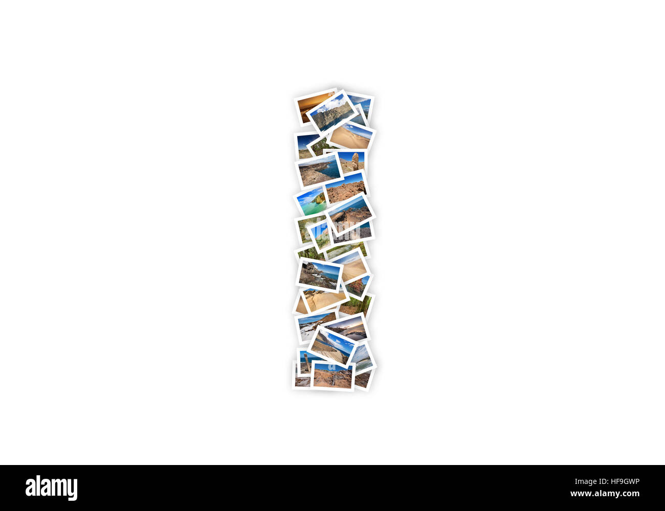 Lettre I majuscule alphabet forme police faite de collage mes ...