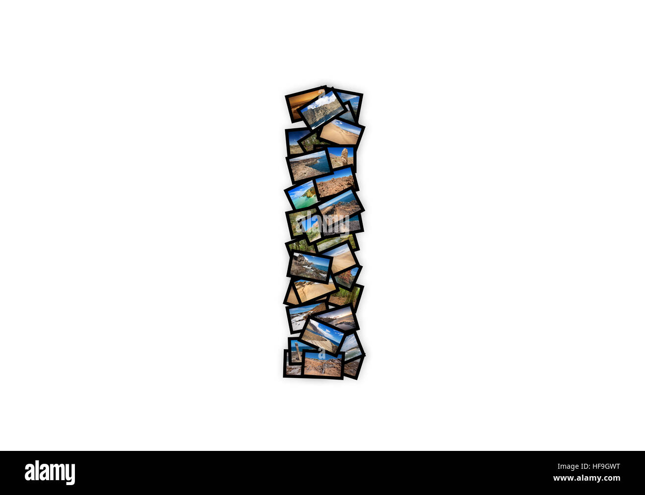 Lettre I majuscule alphabet forme police faite de collage mes ...