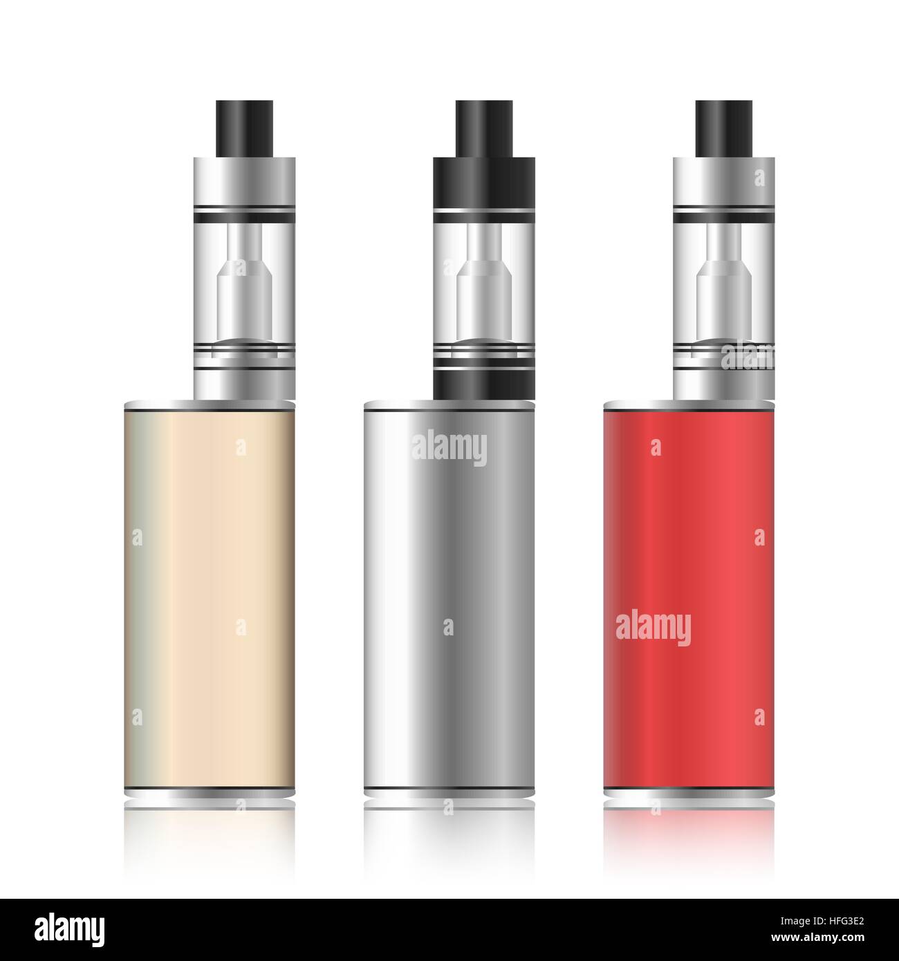 Vape fort. Cigarette électronique. Vaporiser fort colorées isolé sur ...