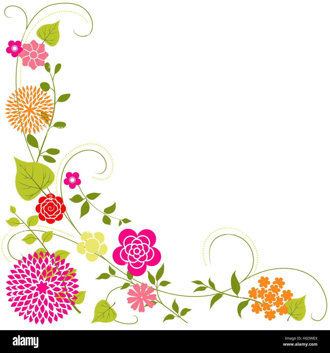 Bordure de coin fleur Banque d'images vectorielles - Alamy