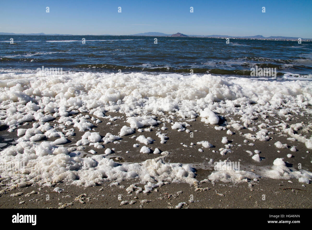 La pollution de la mer, Mar Menor, Murcia, Espagne Photo Stock - Alamy