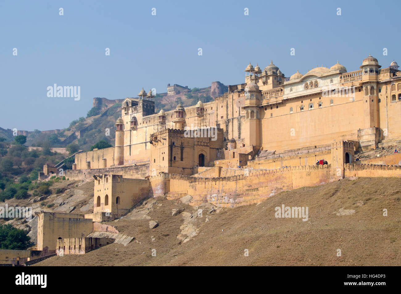Fort d'Amber en Inde, la ville de Jaipur, un bastion, une construction ...