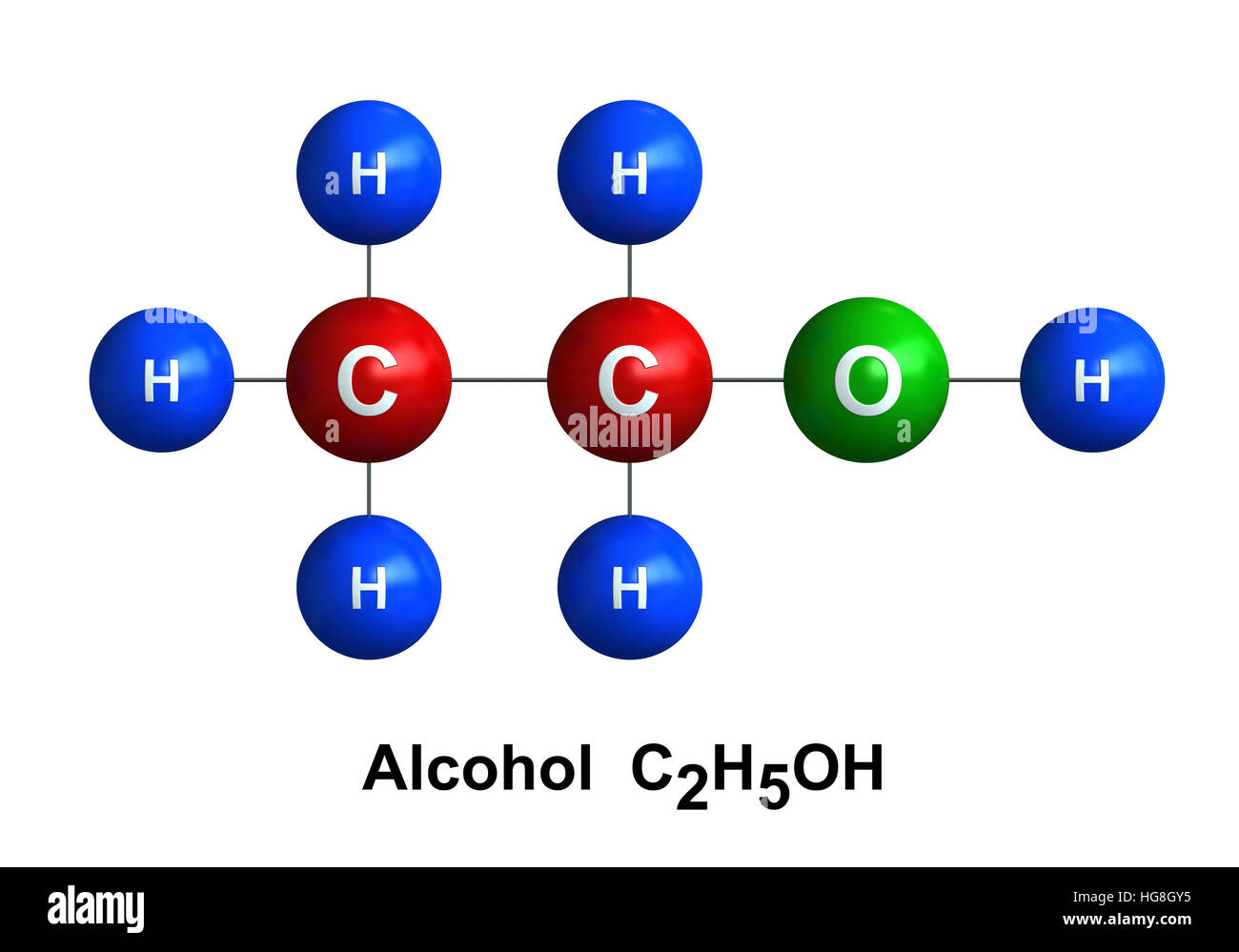 Le rendu 3D de la structure moléculaire de l'alcool plus isolé sur fond ...