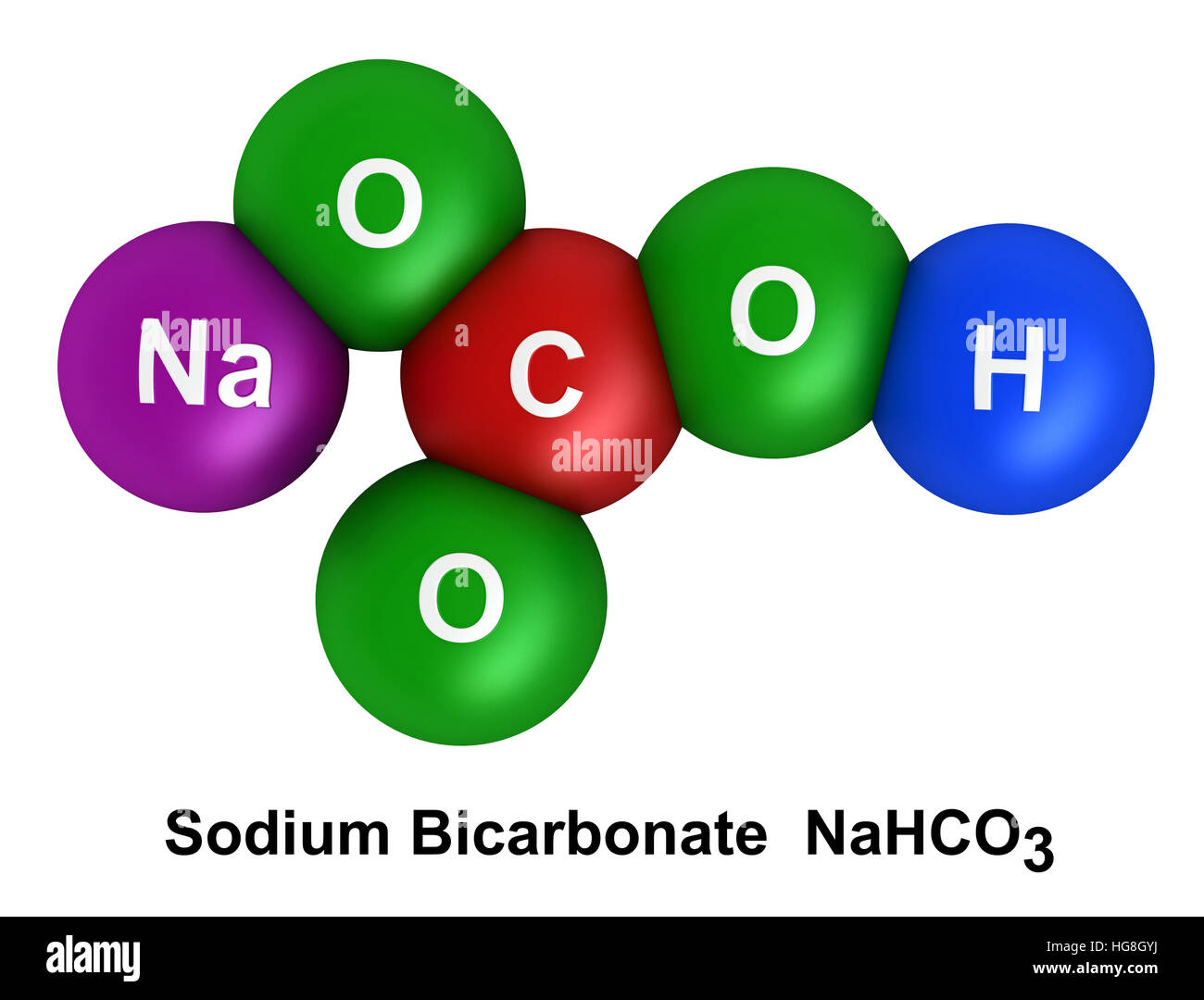 Structure chimique du bicarbonate de sodium Banque de photographies et ...