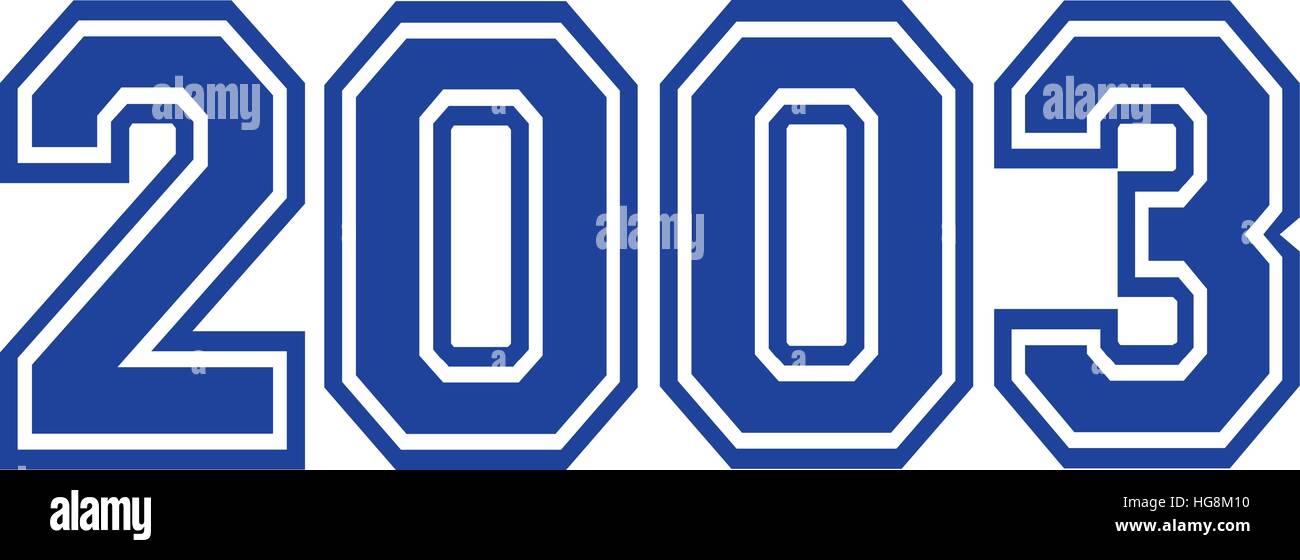 2003 Collège de l'année font Image Vectorielle Stock - Alamy