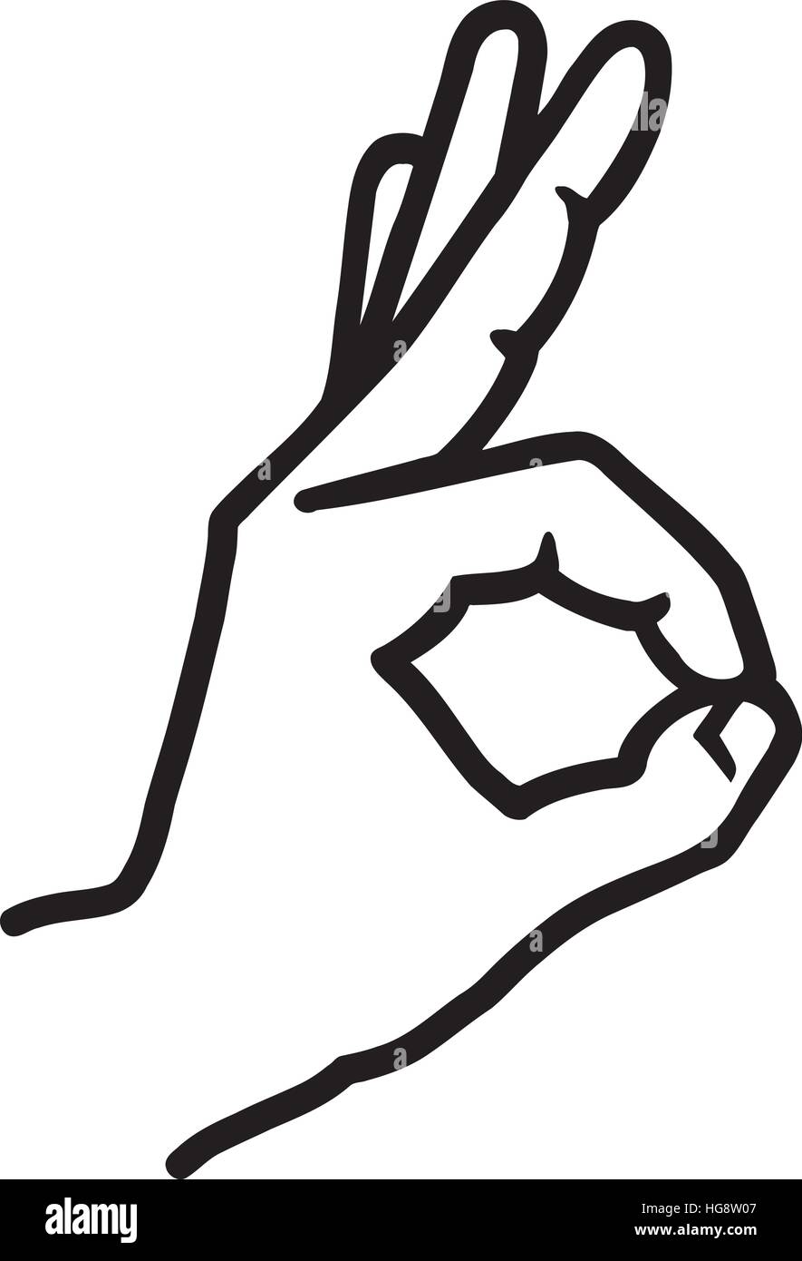 Symbole de la main ok Banque d'images vectorielles - Alamy