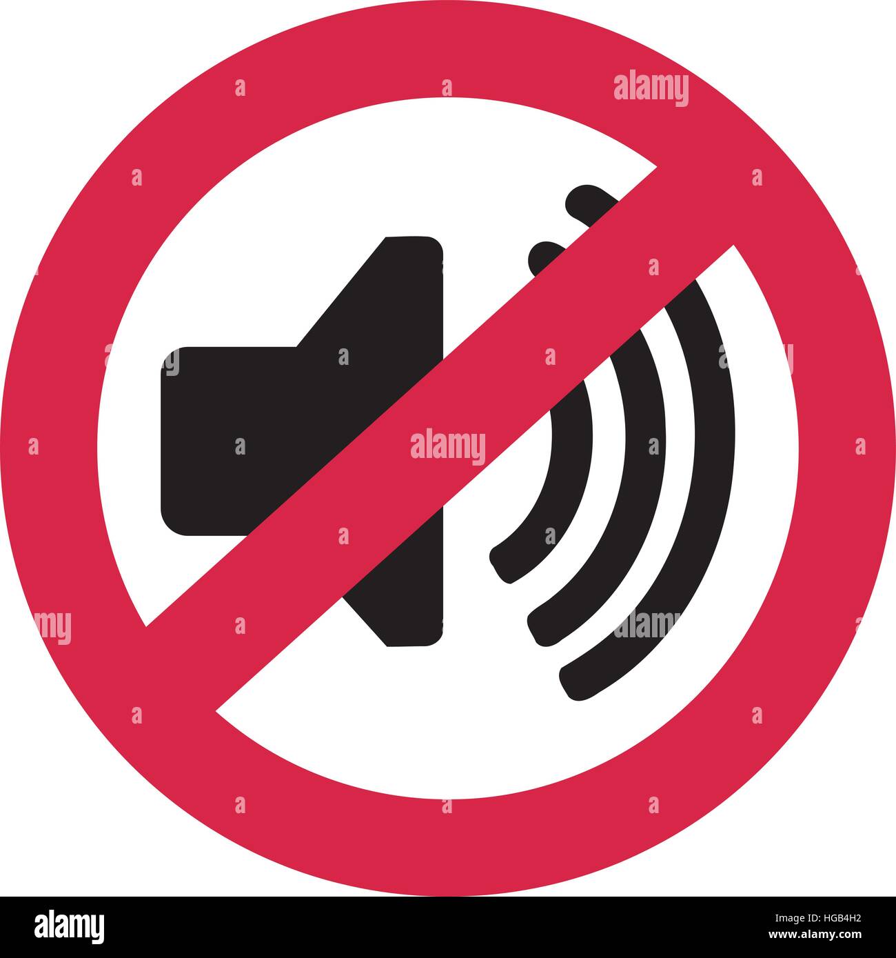 Music speaker ban sign Banque d'images vectorielles - Alamy