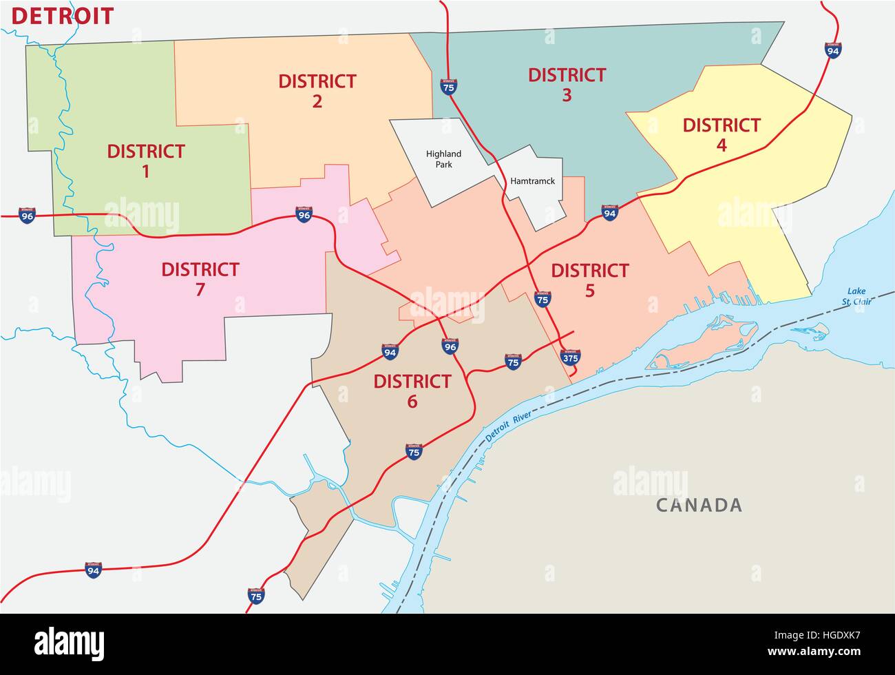 Detroit map Banque de photographies et d’images à haute résolution - Alamy