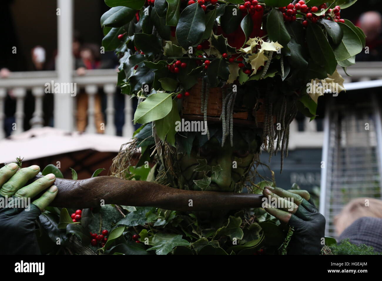 Londres, Royaume-Uni. 8 janvier, 2017. La Mummers Bankside célébrer la ...