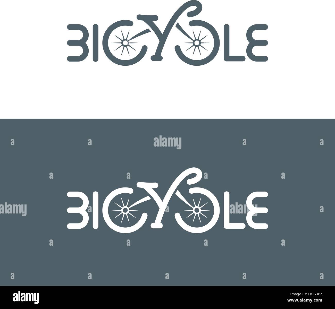 Logo vélo design typographique. Icône isolé. Vector illustration Image ...