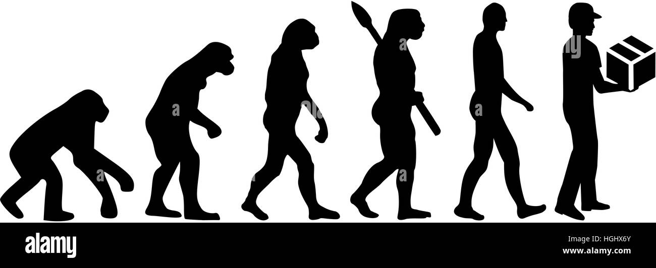 Evolution of man silhouette Banque de photographies et d’images à haute ...