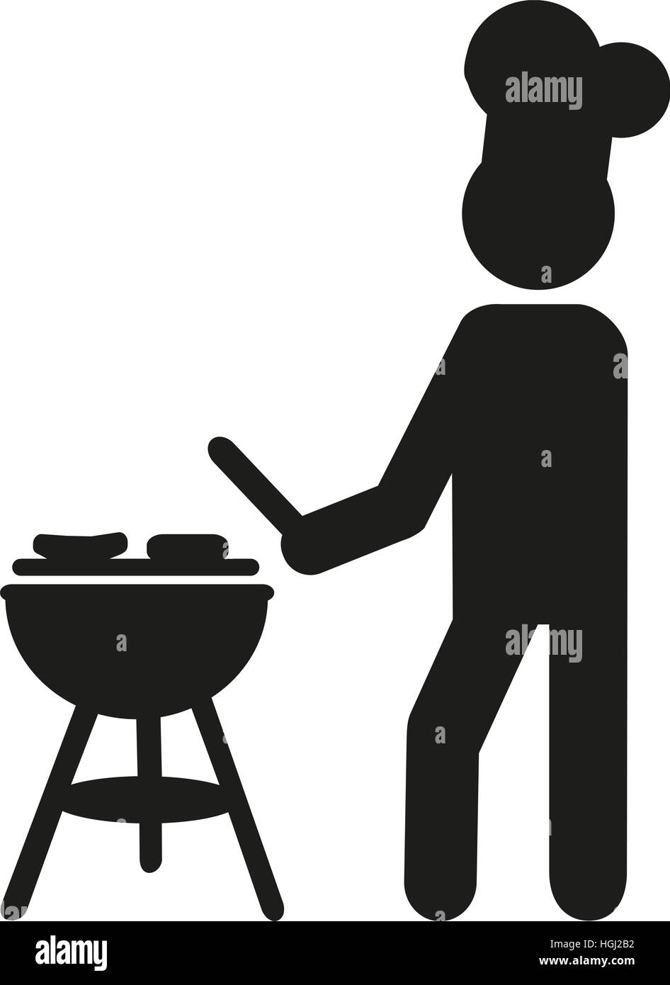 L'homme au Barbecue grill pictogrammes Photo Stock - Alamy