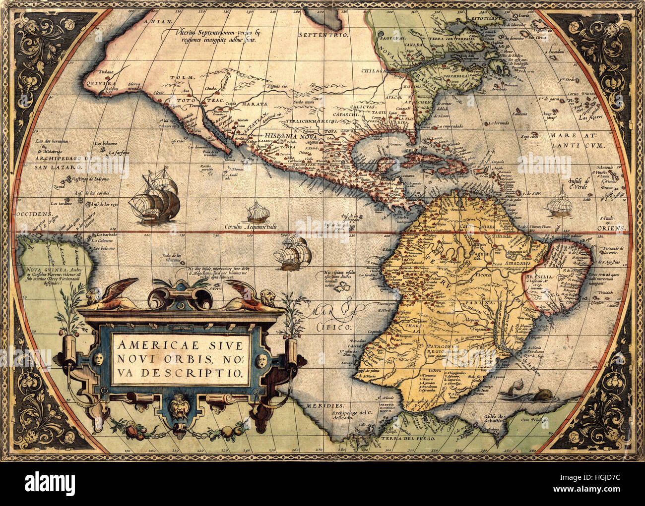 Mapa de america 1570 Banque de photographies et d’images à haute ...