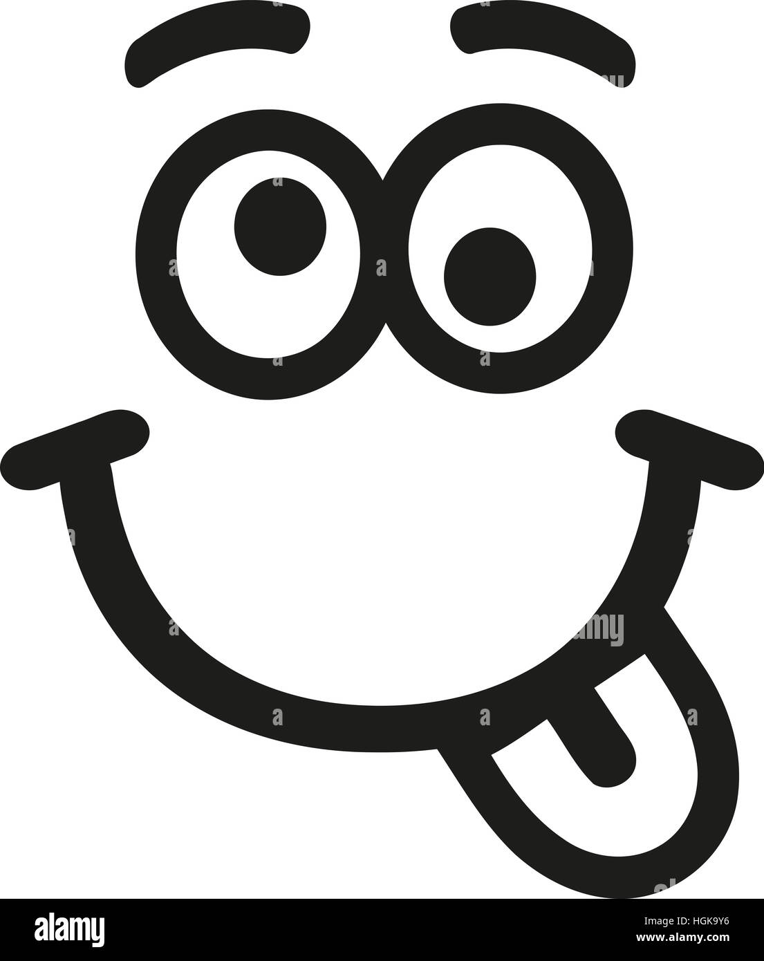 Crazy face emoticon isolated icon Banque de photographies et d’images à ...