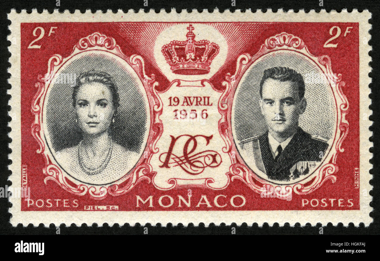 MONACO - circa 1956-04-19, Grace Kelly, le Prince Rainier III, la ...