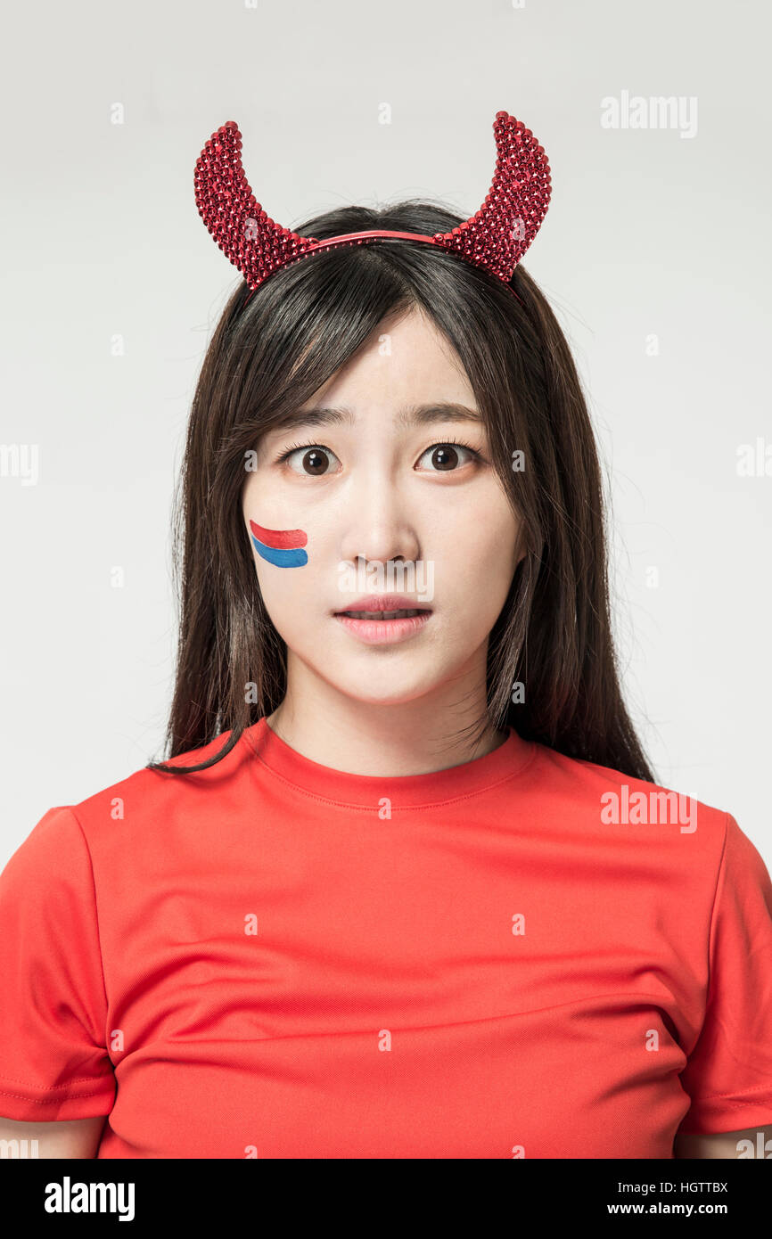 Les diables rouges femme Banque de photographies et d’images à haute ...