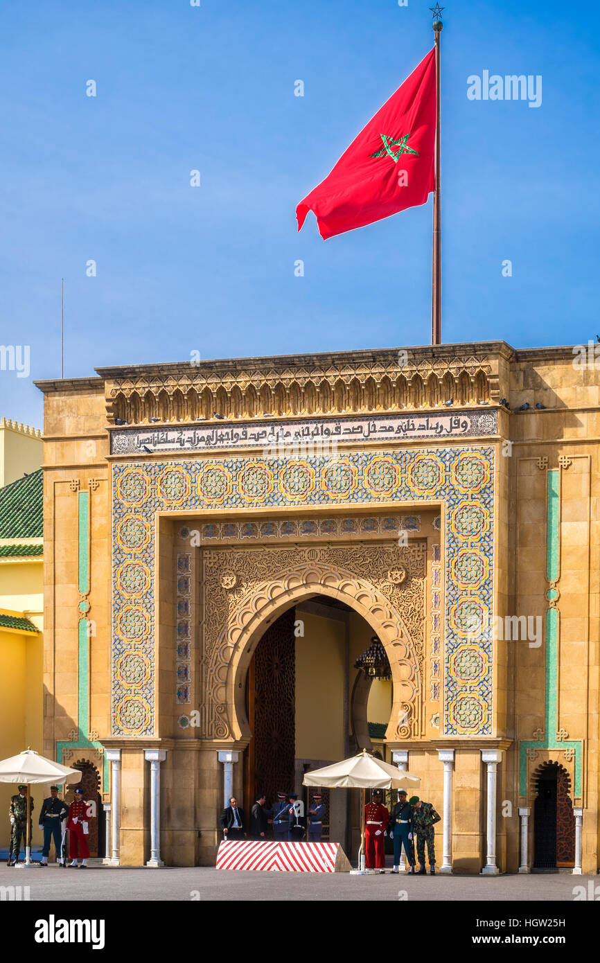 Entrée au Palais Royal Rabat Maroc Afrique du Nord Photo Stock - Alamy