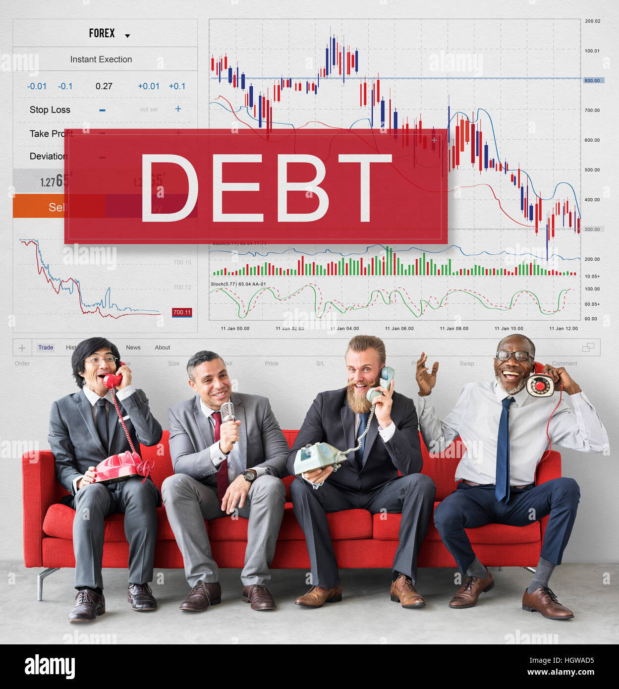 Tableau de la dette schéma graphique Concept Photo Stock - Alamy