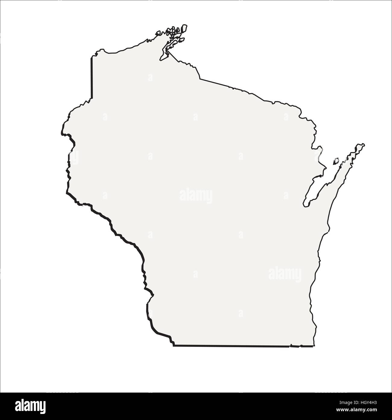 Carte du wisconsin Banque d'images détourées - Alamy