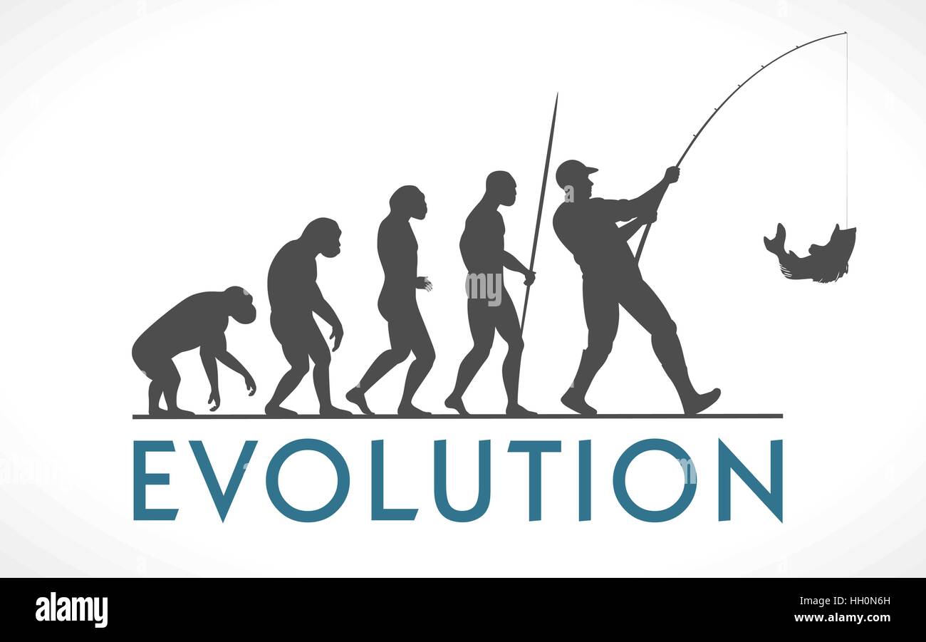 Human evolution illustration Banque d'images vectorielles - Alamy