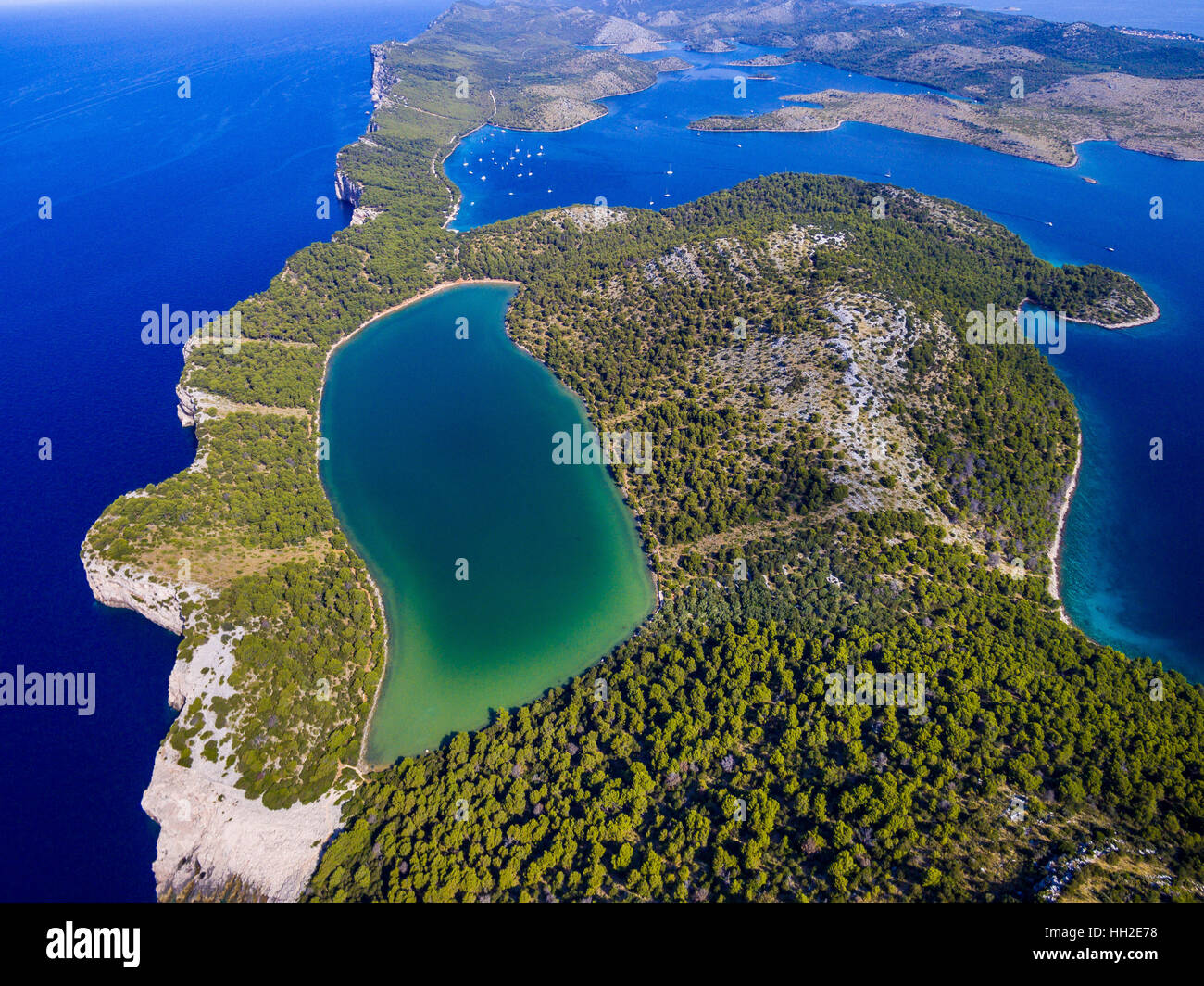Parc national de Kornati et parc de la nature Telascica. Île de Dugi ...
