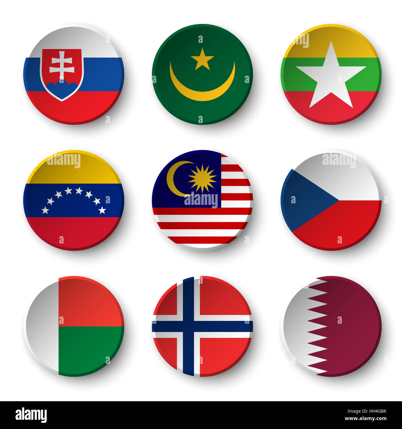Drapeaux du monde ronds Banque de photographies et d’images à haute ...