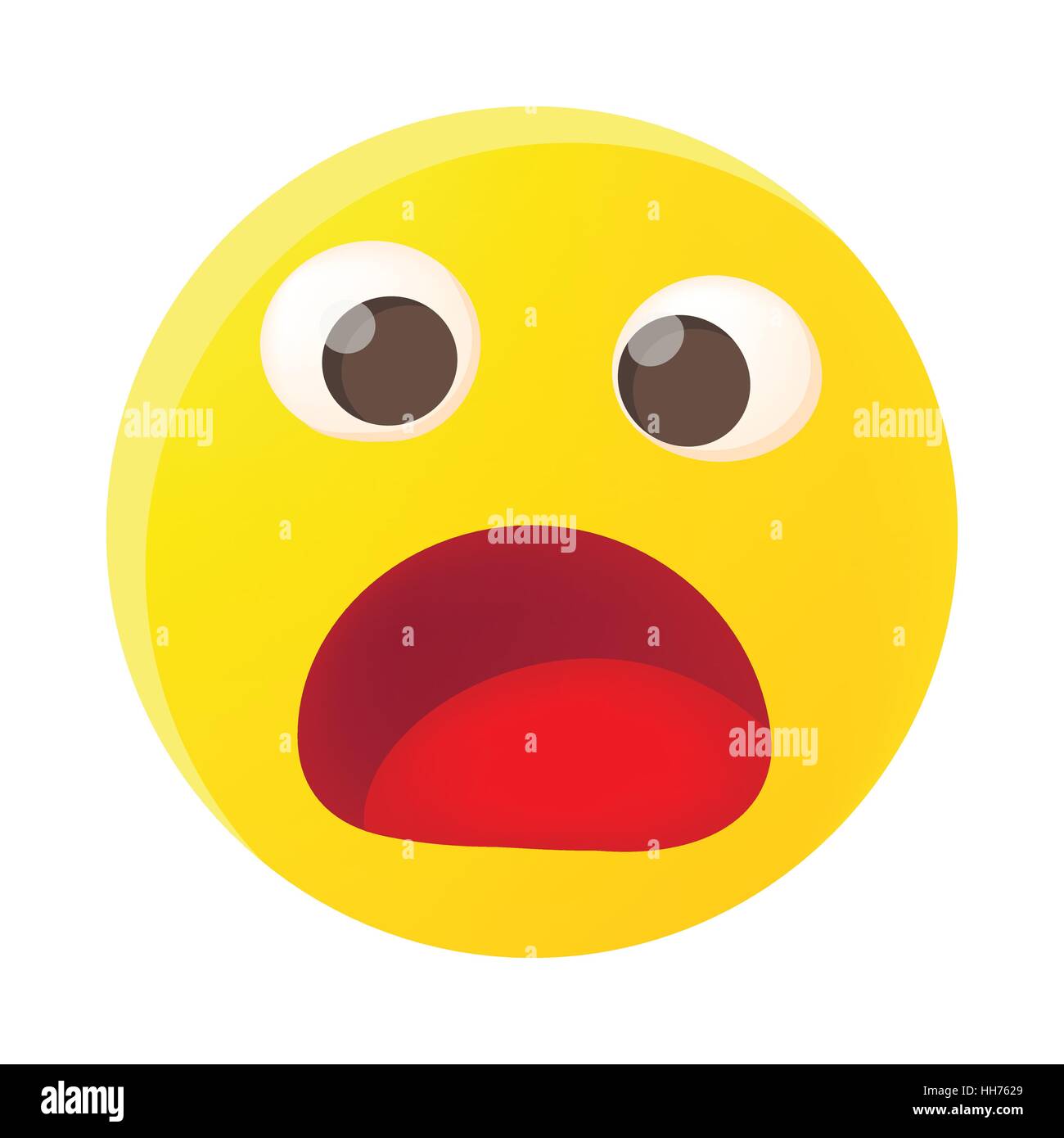 Frightened emoticon open mouth icon Banque de photographies et d’images ...