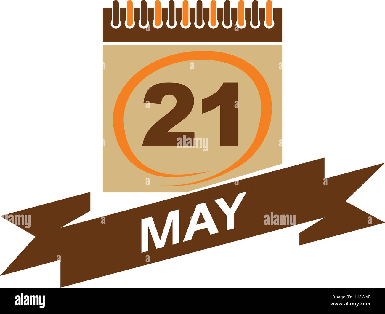 21 mai icône calendrier jour du mois Banque d'images vectorielles - Alamy