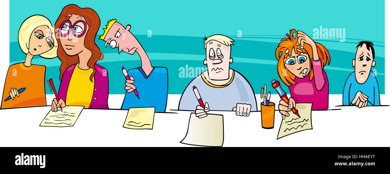 L'éducation, illustration, caricature, test, examen, d'inspection, de l ...