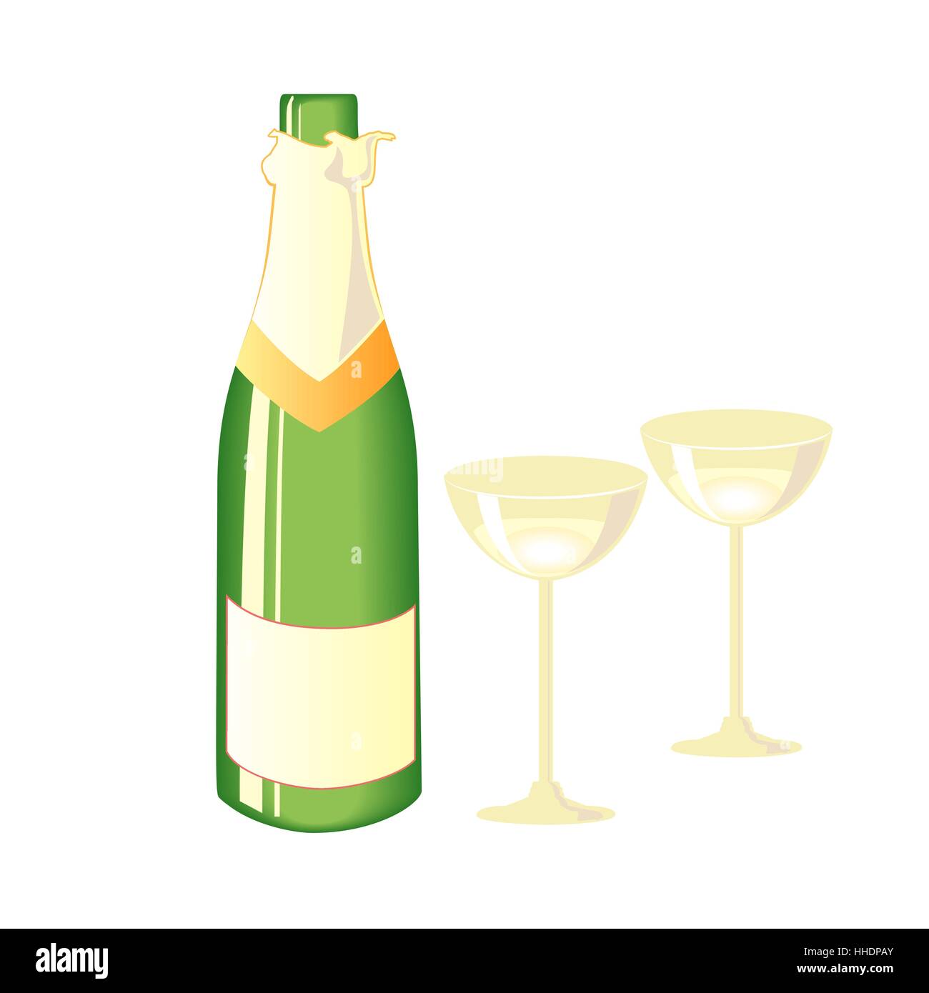 Deux coupes de champagne Banque d'images vectorielles - Alamy