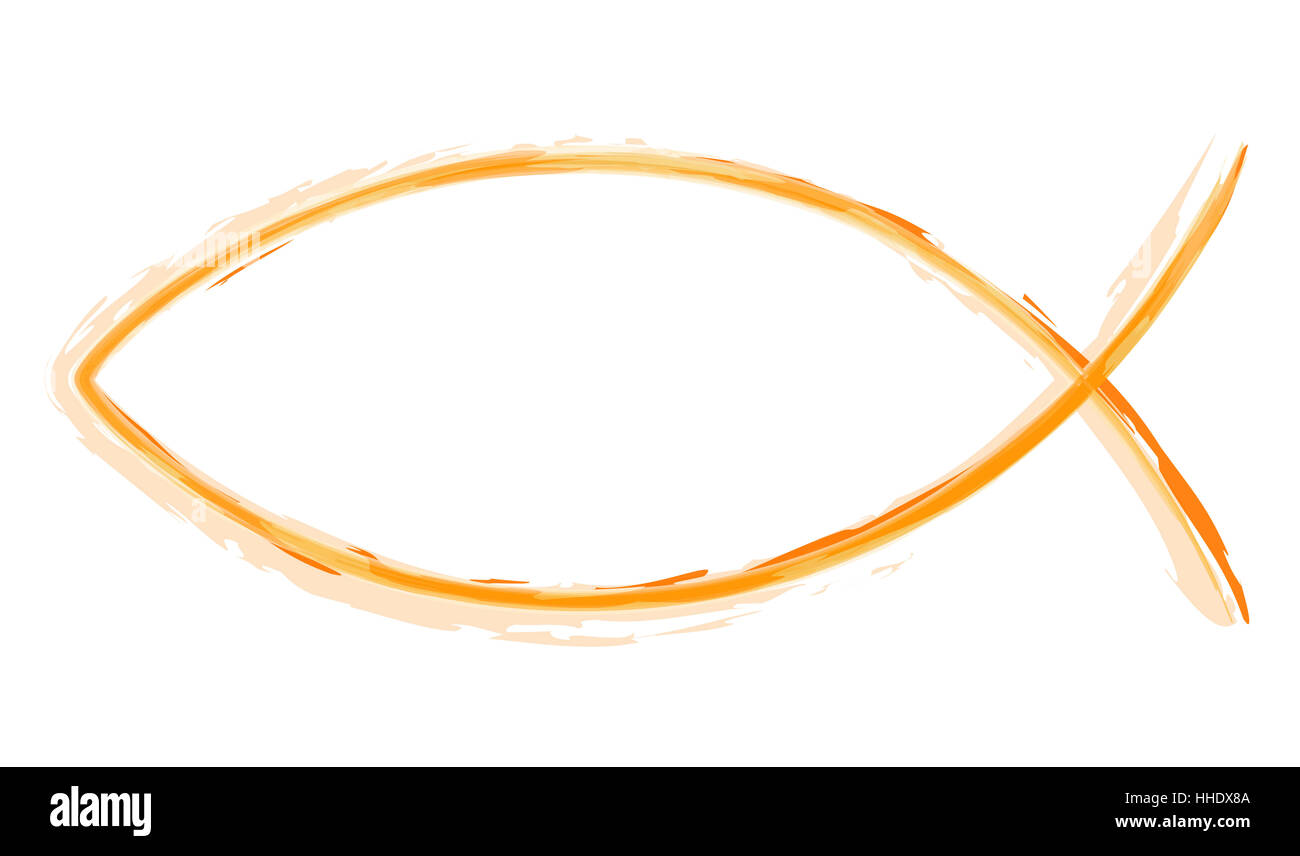 Signe, signal, la religion, le poisson, Pâques, poisson, le pictogramme ...