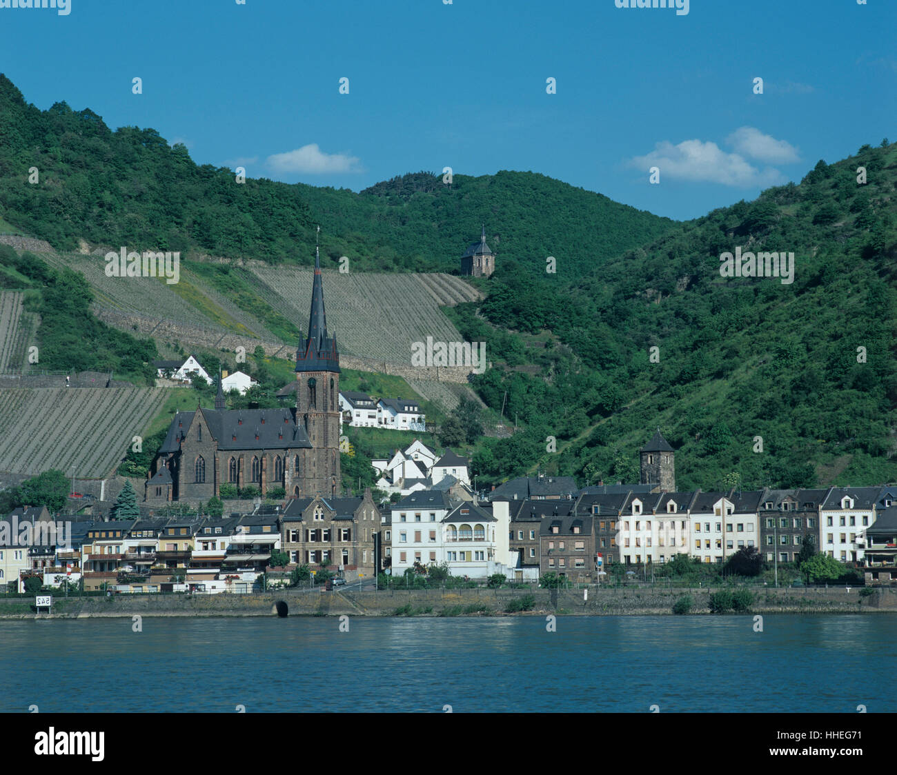 Village Lorchhausen, Rhin, Hessen, région du Rheingau, Allemagne Photo ...