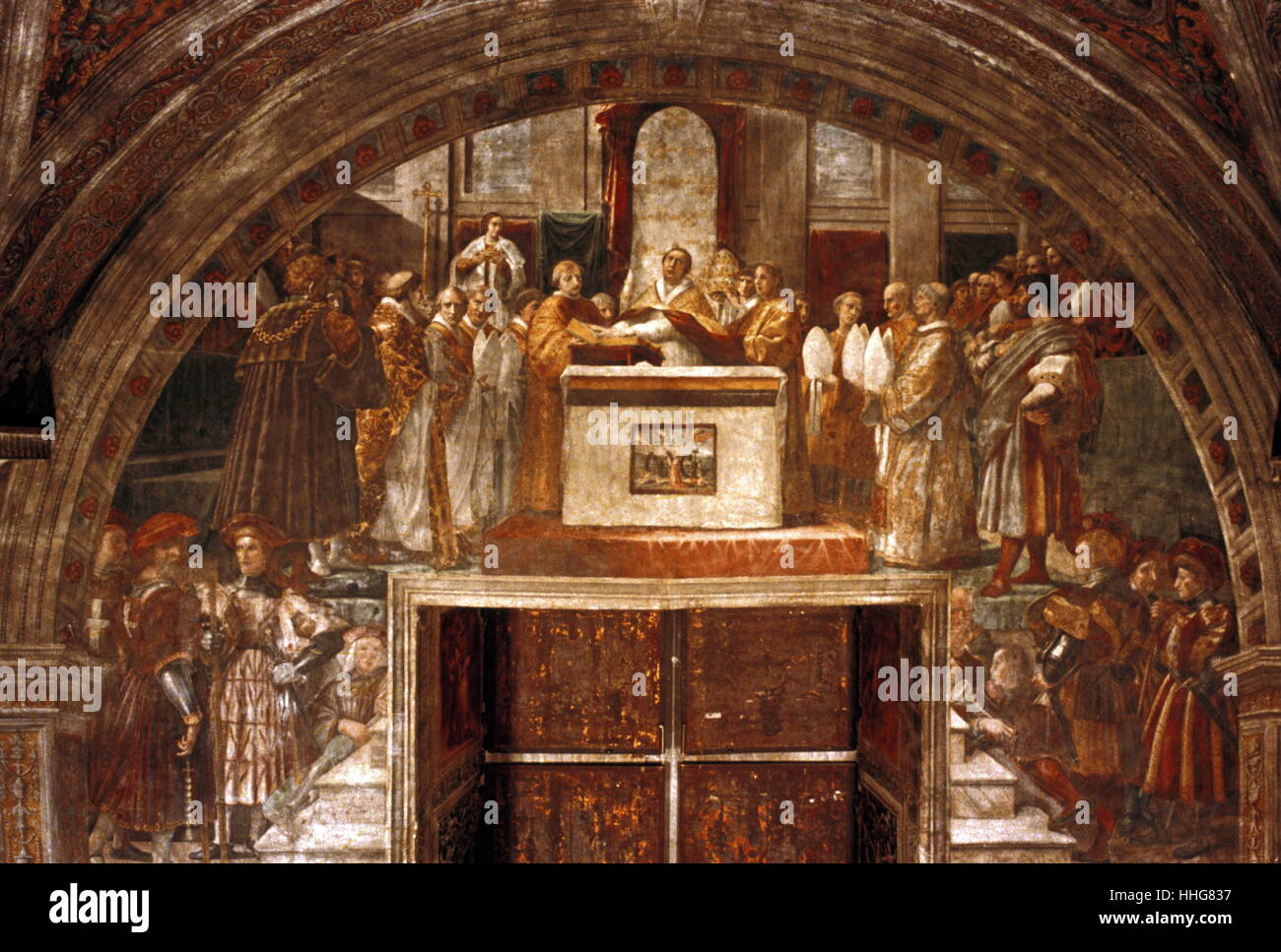 Le Serment de Léon III (détail) ; 1516-1517 ; la fresque par l'artiste ...