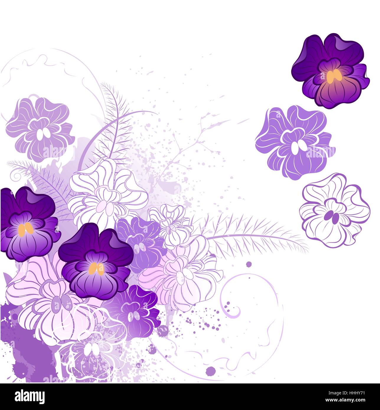 Dessin de fleurs violette Banque d'images vectorielles - Alamy