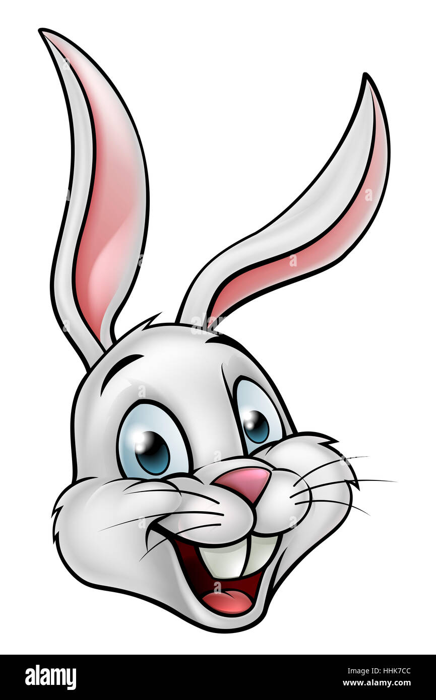 Un dessin animé lapin blanc ou lapin de Pâques face Photo Stock - Alamy